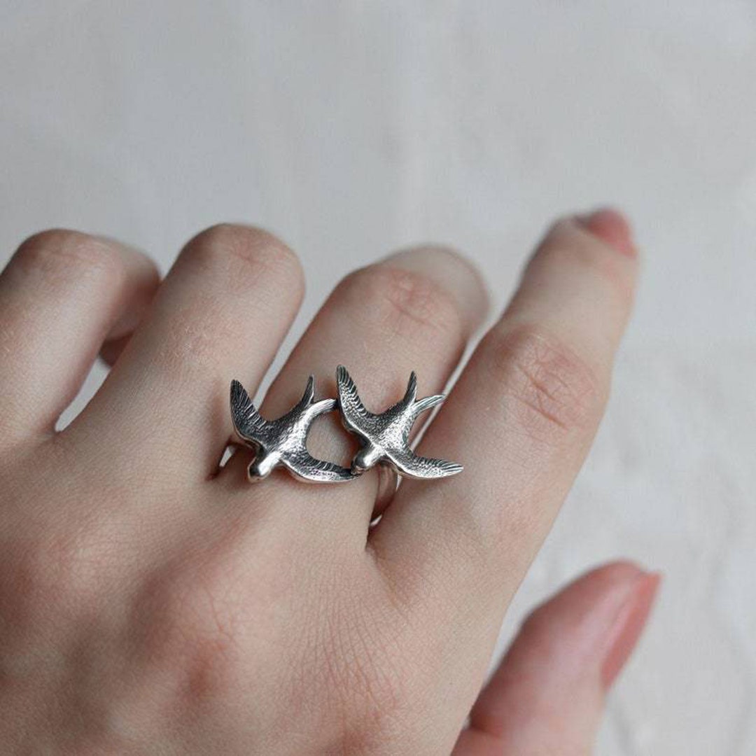 Flying Dove Rings,minimalist Rings,gift for Wedding, Bird Ring ...