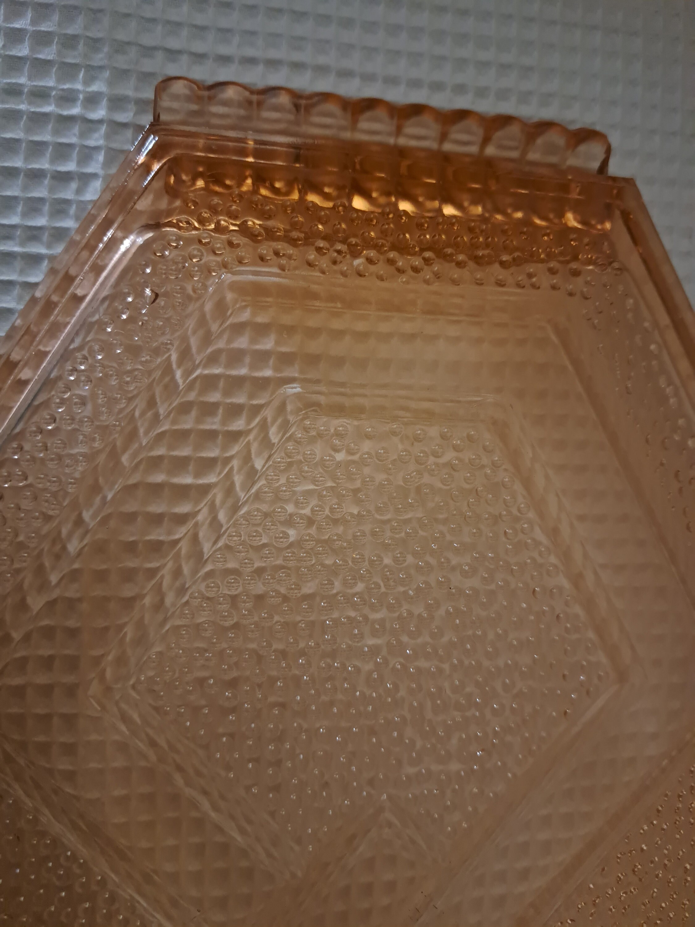 Rosaline Art Deco Tray Pink Glass Pink Glass Serving Dish - Etsy