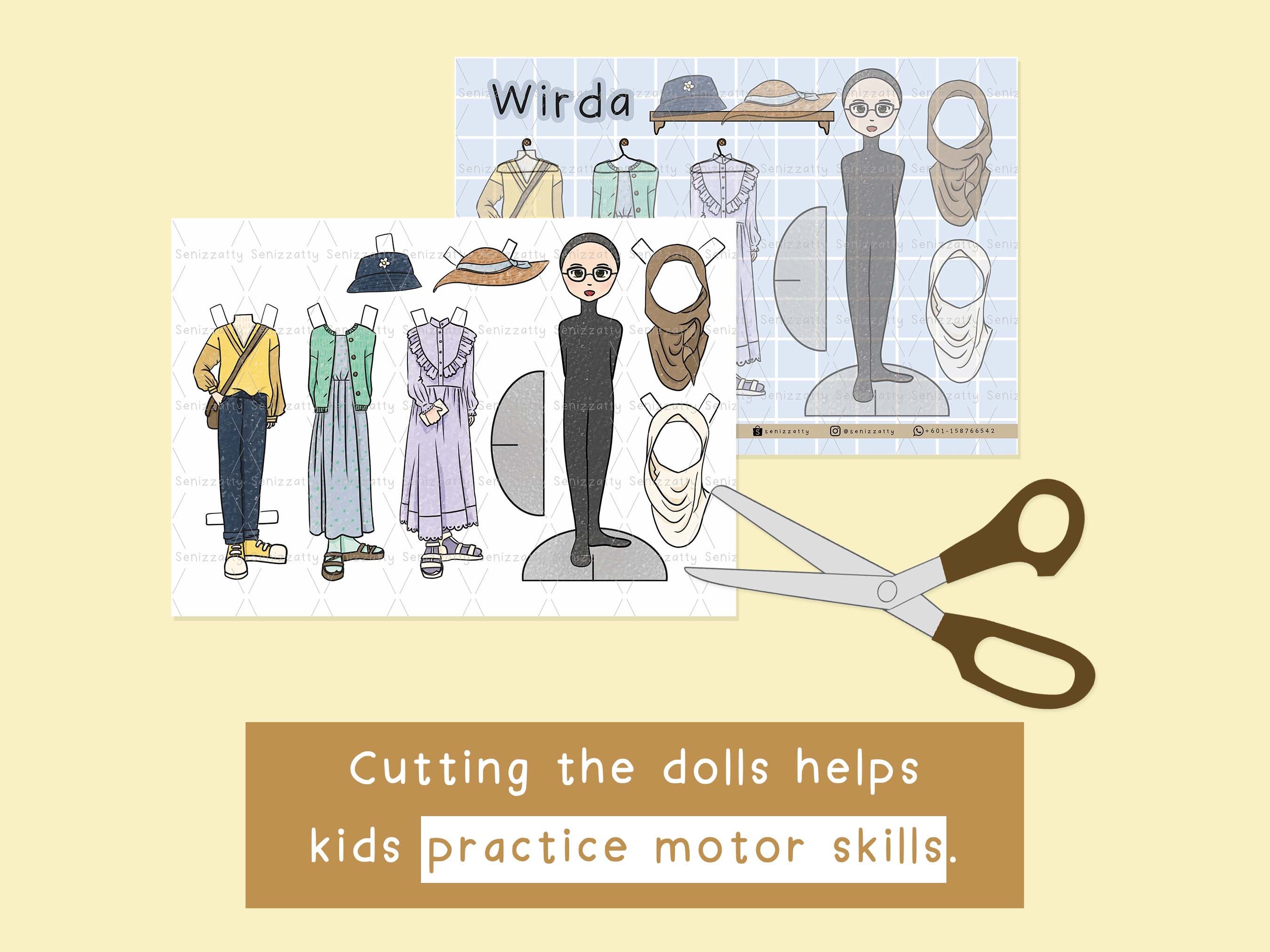 Hijab Paper Doll Printable Kid Craft Holiday Activity Digital Download ...