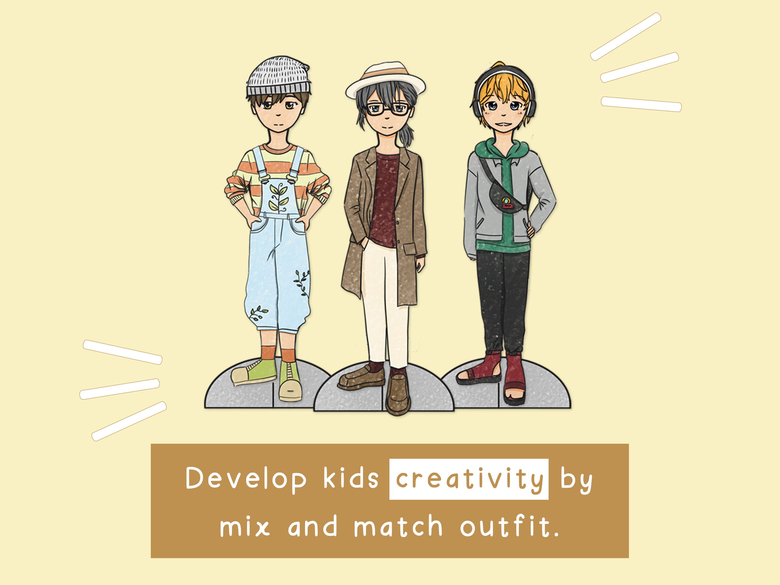 Boy Paper Doll Printable Kid Craft Holiday Activity Digital Download ...