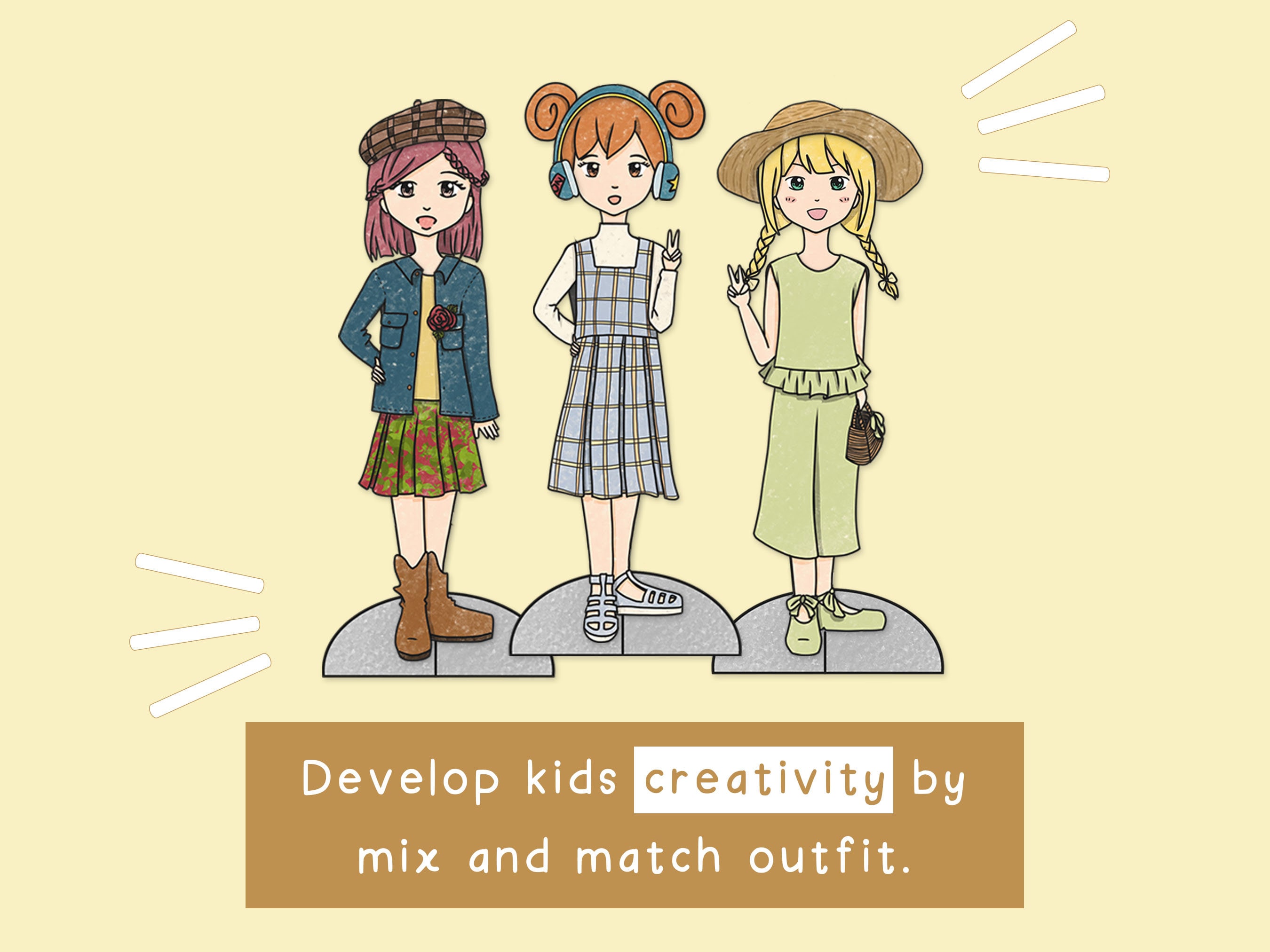 Girl Paper Doll Printable Kid Craft Holiday Activity Digital Download ...