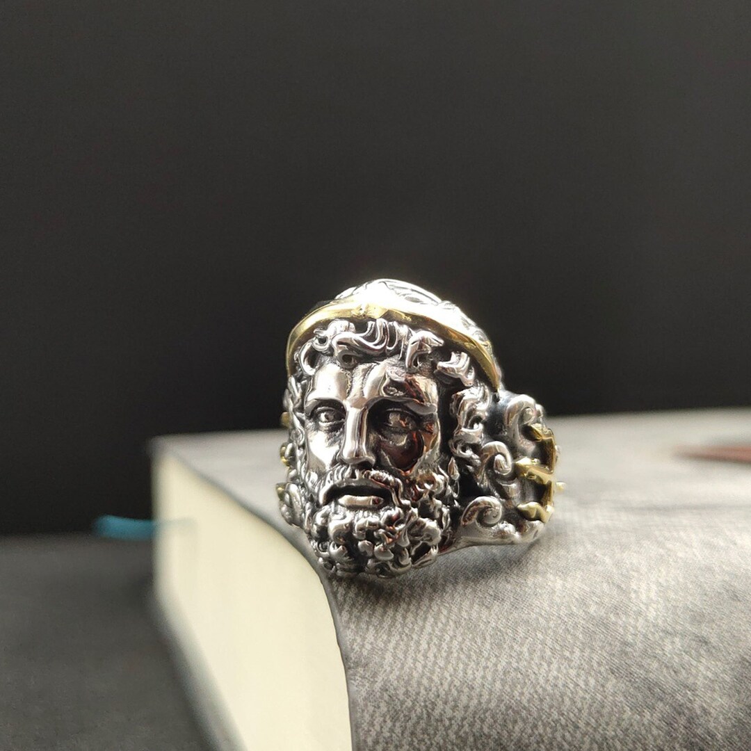 Poseidon Sterling Silver Ring 925 God of Seaadjustable - Etsy