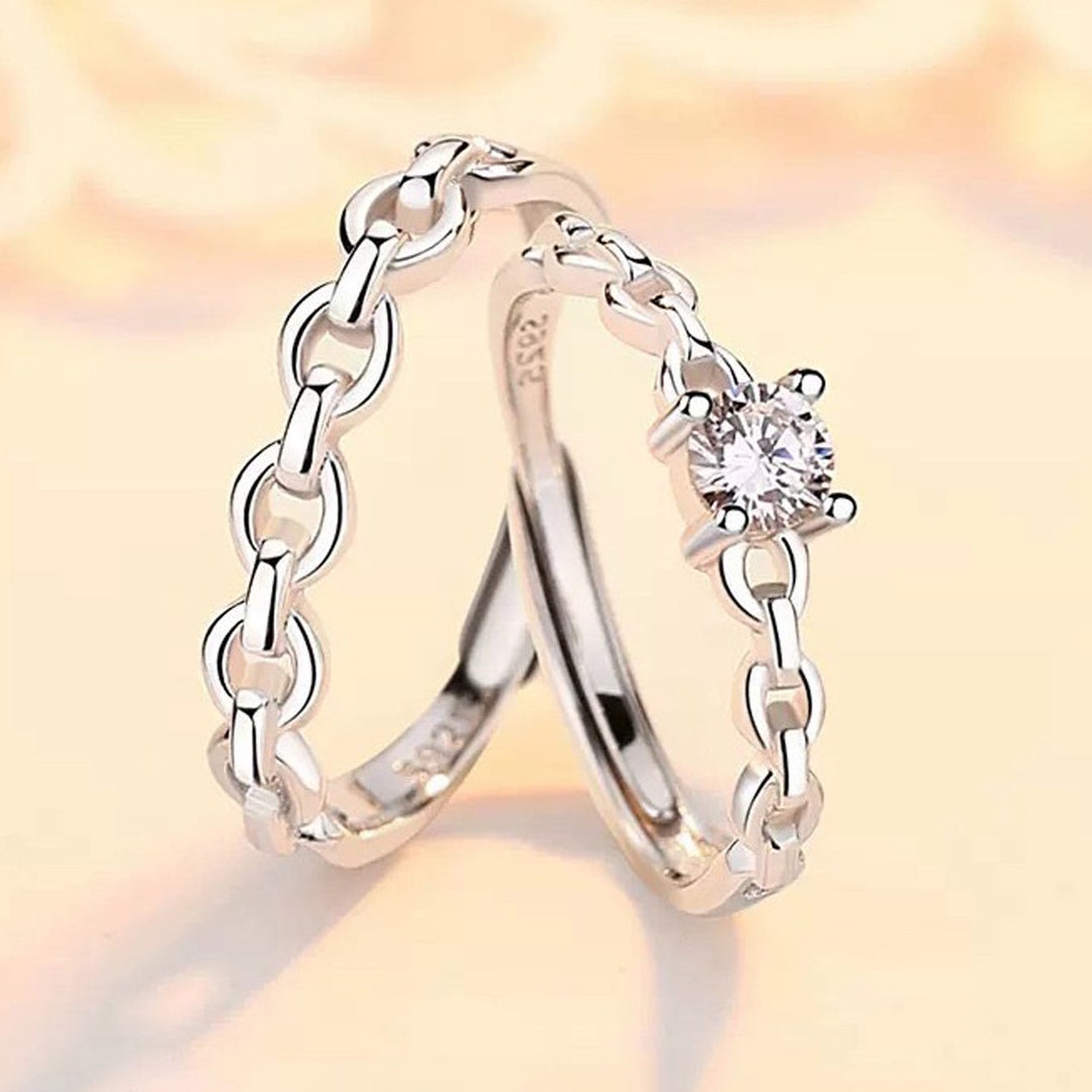 925 Sterling Silver Rings Couple Ringsadjustable Rings for - Etsy