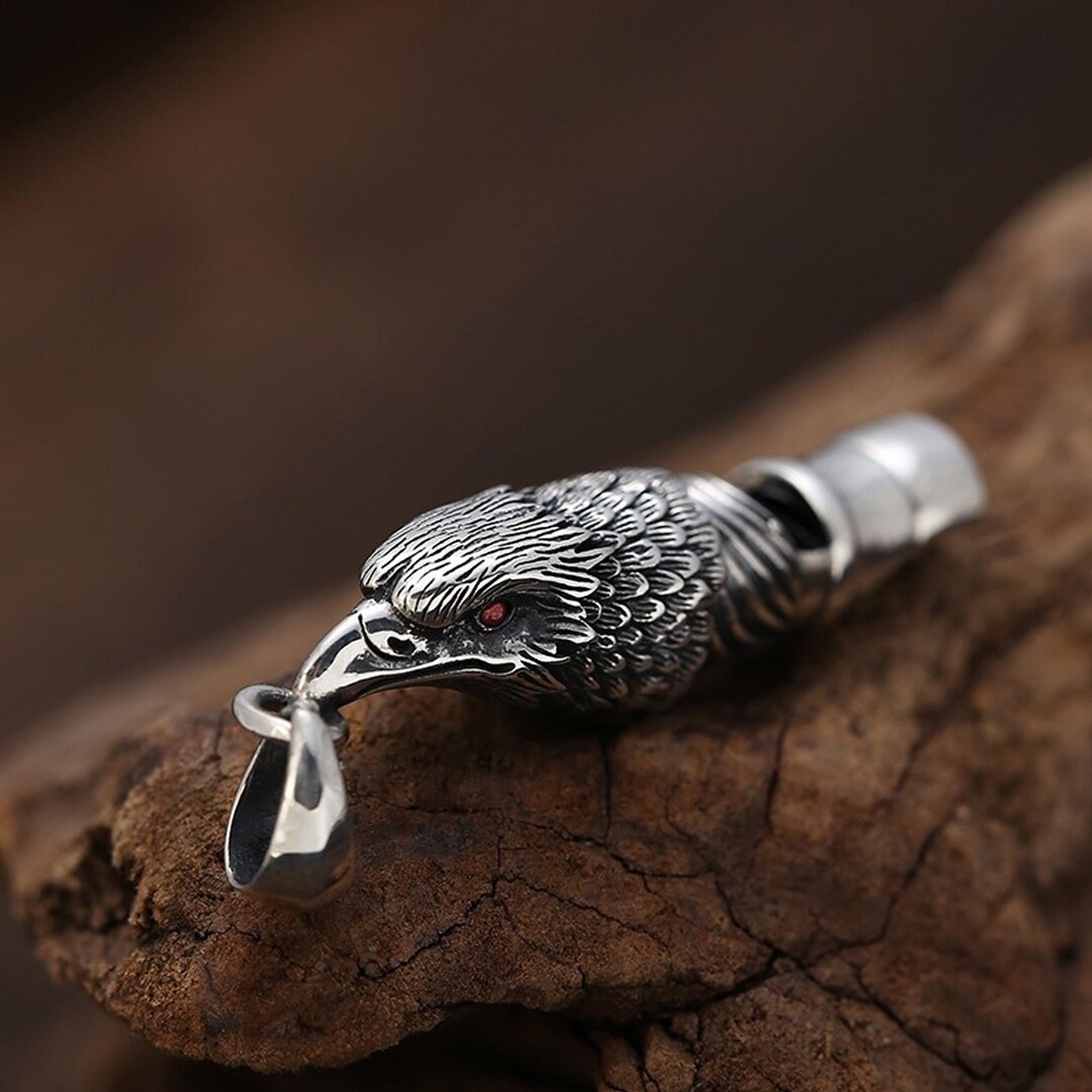 Eagle Hawk Head Whistle Pendant,925 Sterling Silver Necklace,victorian ...