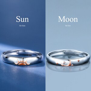 Sun Moon Star Couple Rings Boyfriend Girlfriend Matching - Etsy