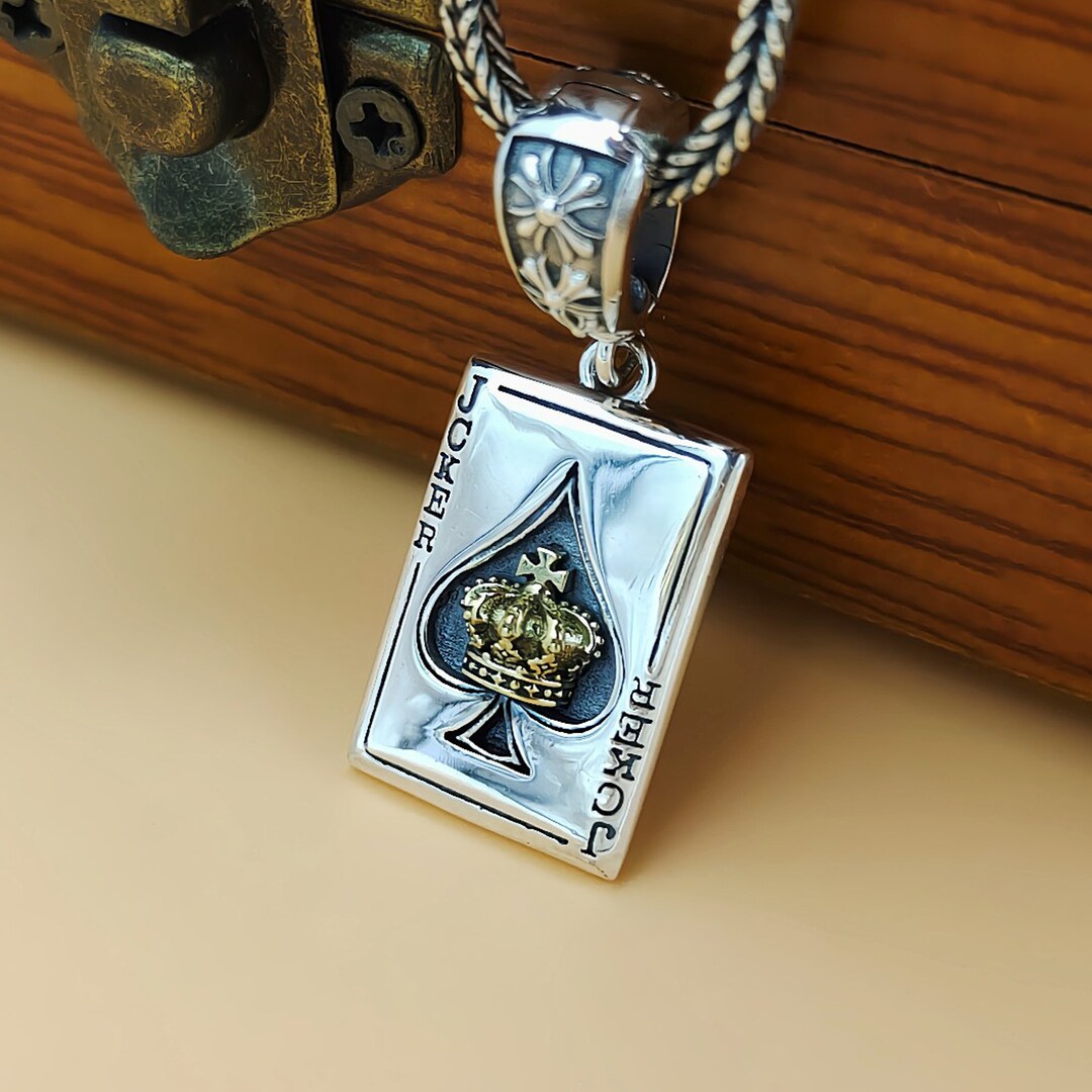 Poker Pendant,spades Crown Pendant,925 Siler Pendant,playing Cards ...