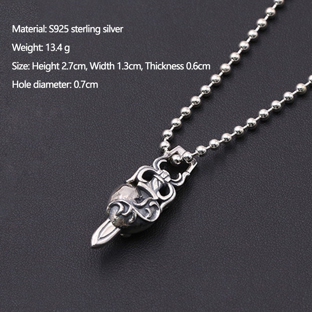 Cross Dagger Heart Sword Pendant Jewelry,sword and Heart Sterling ...