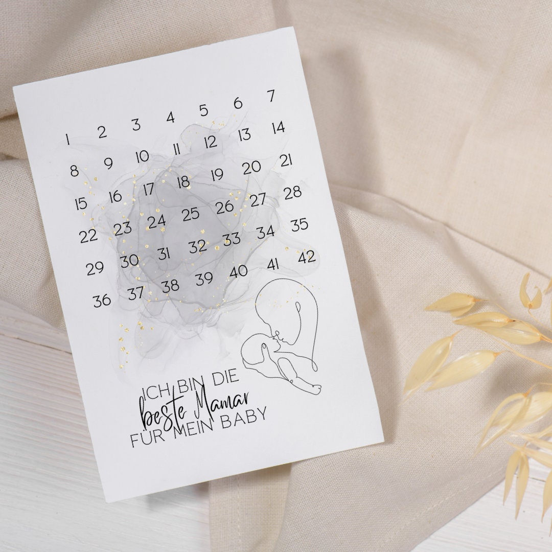 Baby Countdown Calendar to Print Pregnancy Countdown as a Digital File ...