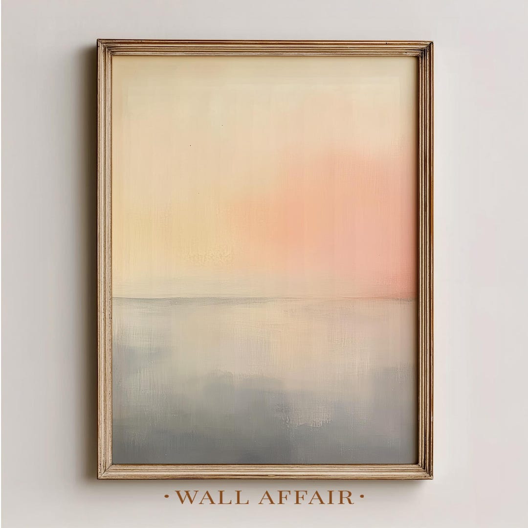 Neutral Coastal Sunset Printable - Pastel Abstract Horizon Art ...