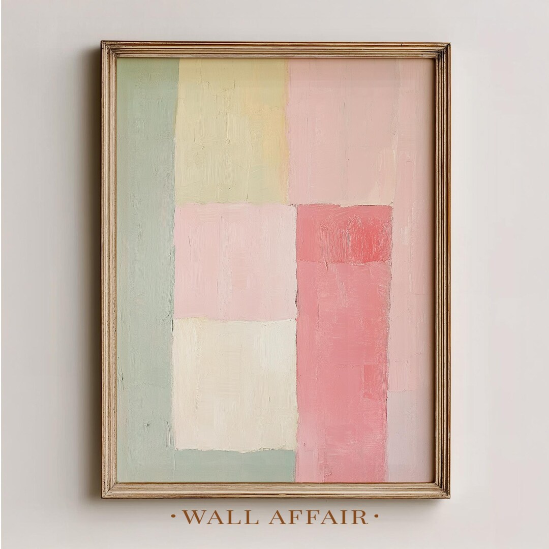 Retro Abstract Geometric Wall Art - Minimalist Stacked Rectangles ...