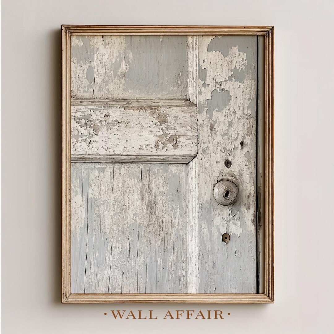Rustic Vintage Keyhole Print - Minimal Farmhouse Art, Moody Weathered ...