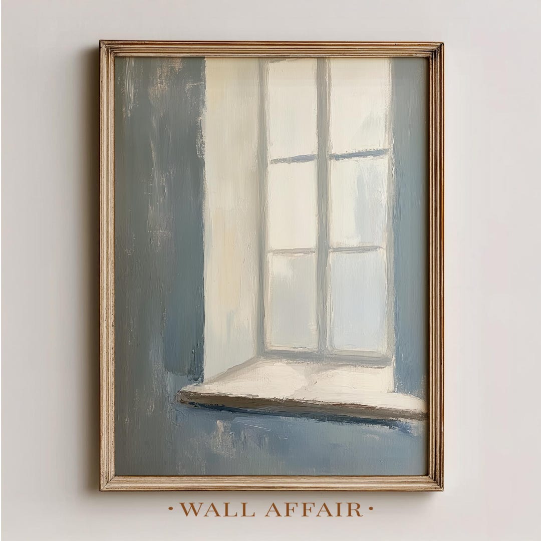 Calm Window With Frosted Light - Neutral Wall Art, Minimalist Farmhouse ...