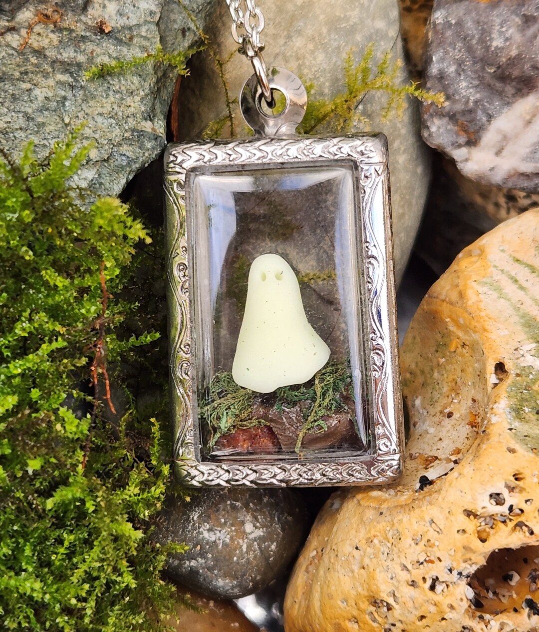 Spooky Spectre Forest Ghost Glow in the Dark Polymer Clay Ghostie on ...