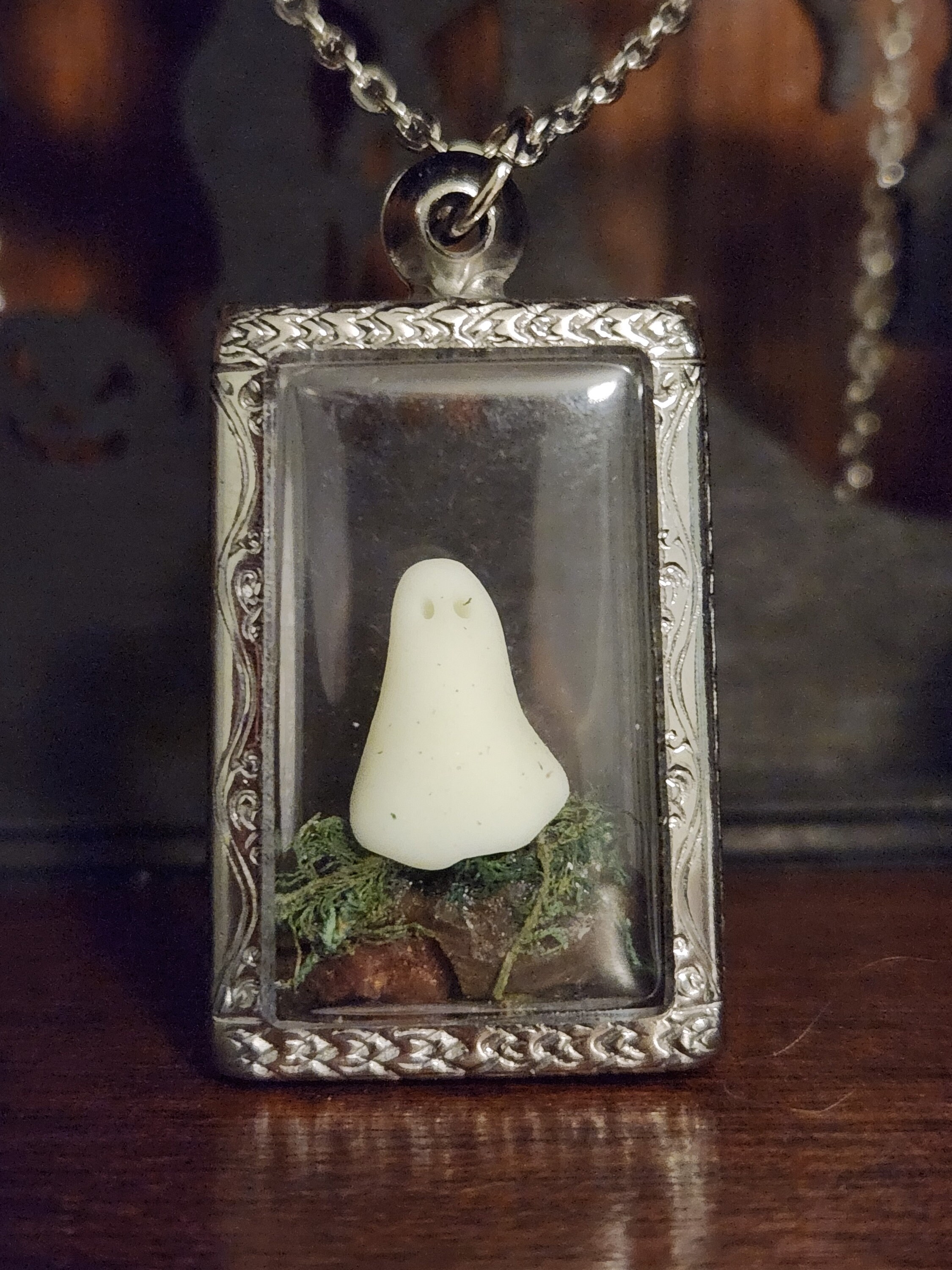 Spooky Spectre Forest Ghost Glow in the Dark Polymer Clay Ghostie on ...