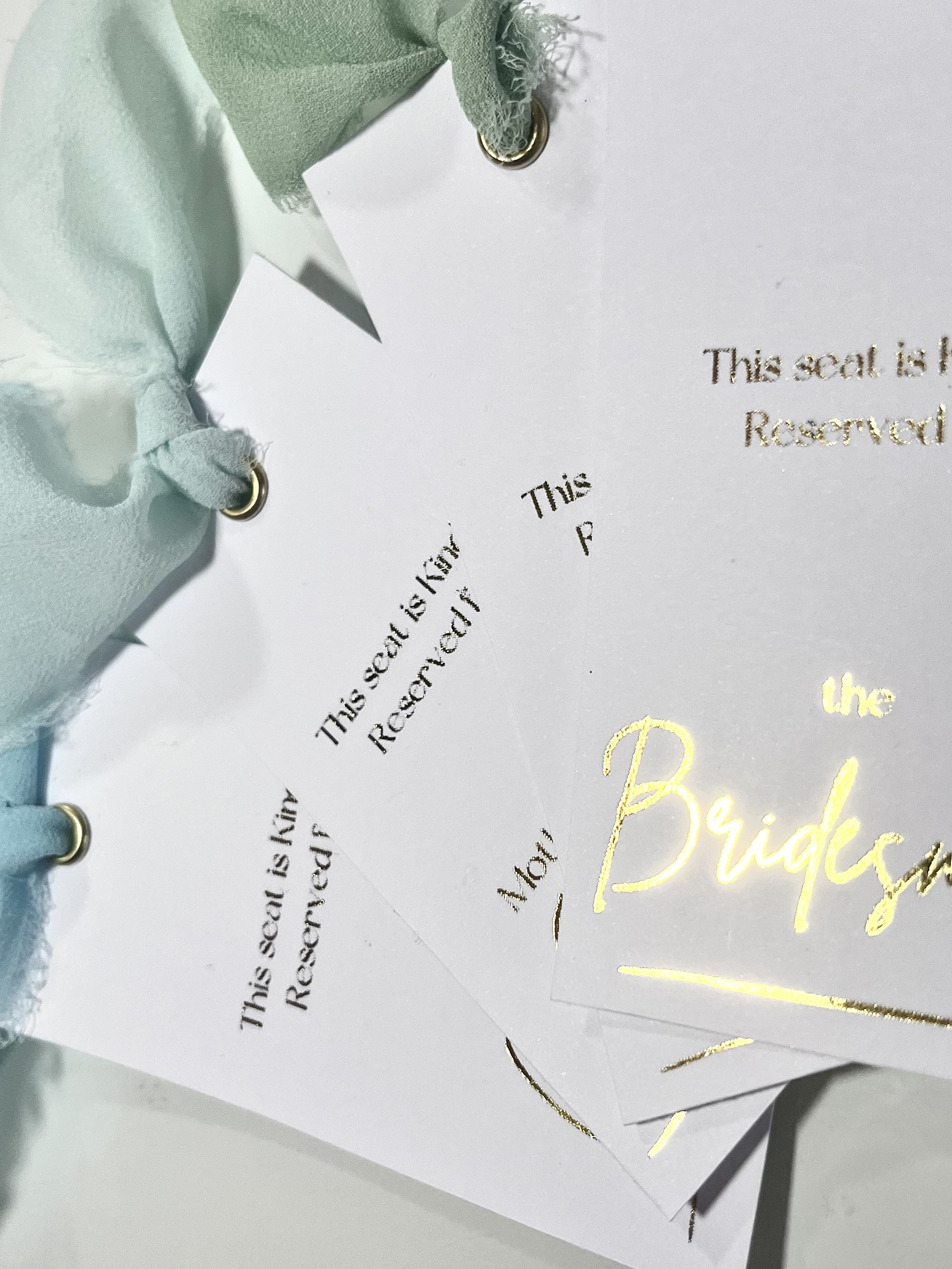 Reserved Seating Tags Real Foil Wedding Tags Seating Plan - Etsy UK