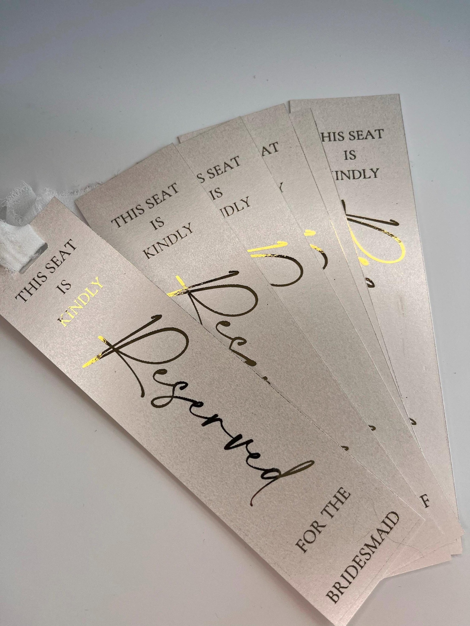 Gold Foil Wedding Reservation Tag | Seat Reservation Sign | Ceremony ...