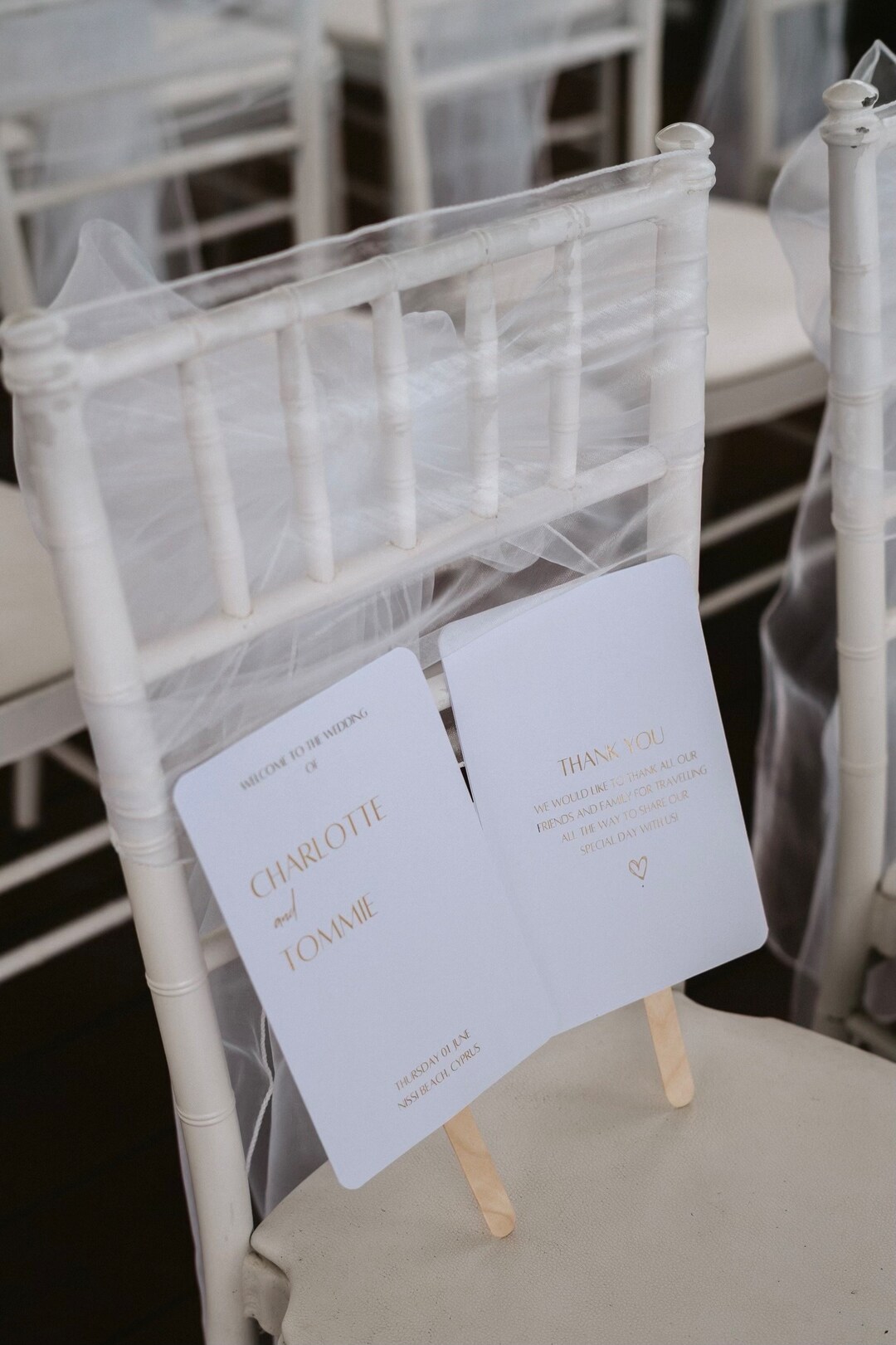 FOIL WEDDING FANS Order of the Day Fans Wedding Cards Thank You Fans ...