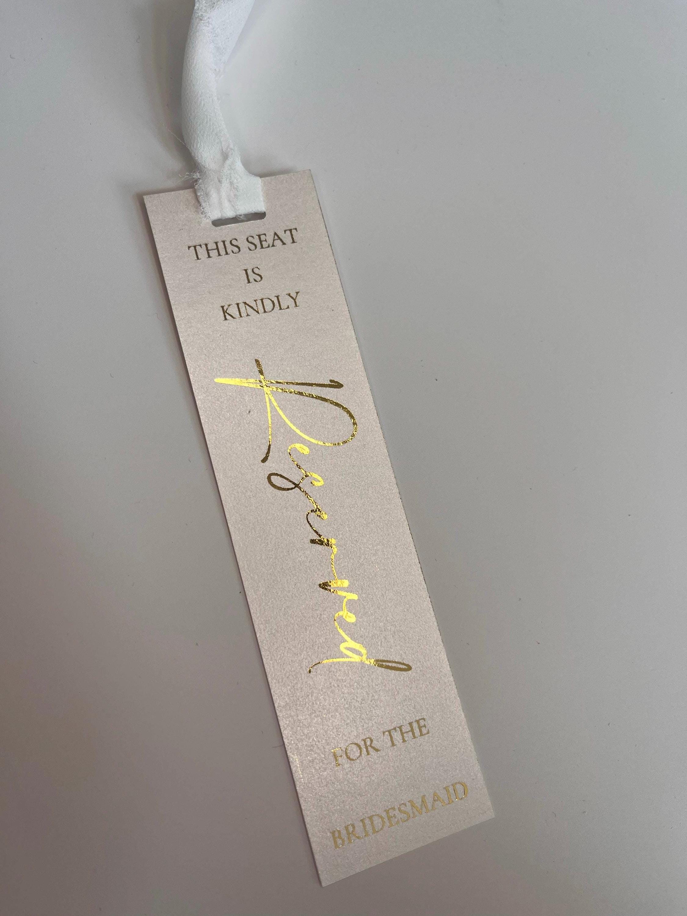 Gold Foil Wedding Reservation Tag | Seat Reservation Sign | Ceremony ...
