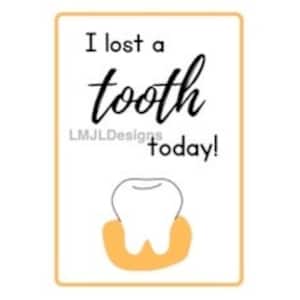 Tooth Fairy Bag 'I Lost a Tooth Today' Design Perfect for Classrooms - Etsy