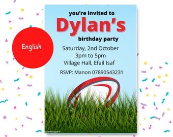 Rugby Invite - Etsy