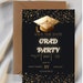 Save the Date Editable Graduation Party Invitation Template Black and ...