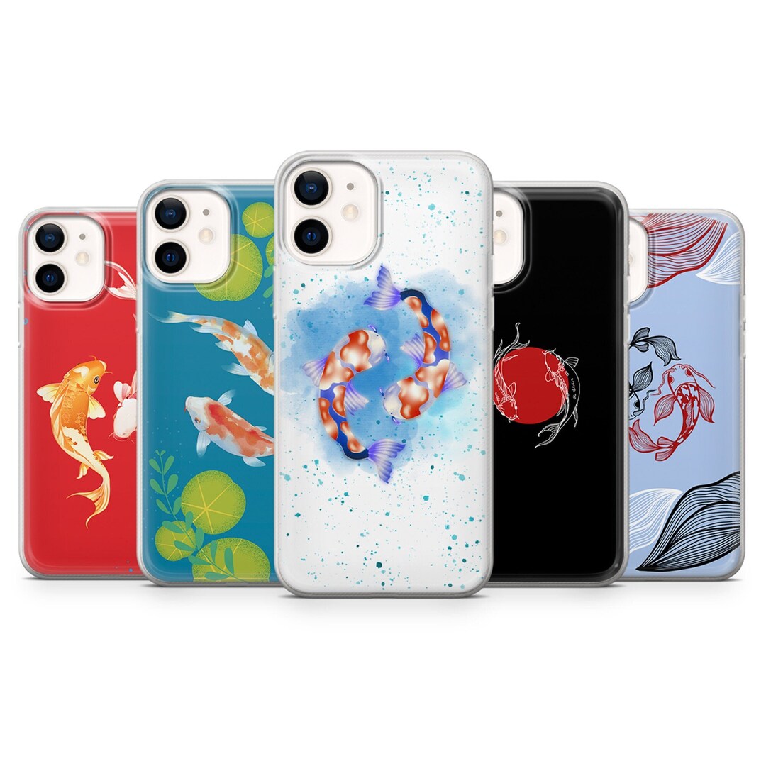 Koi Fish Phone Case Japanese Art Cover Fit for iPhone 14 Pro, 13, 12 ...