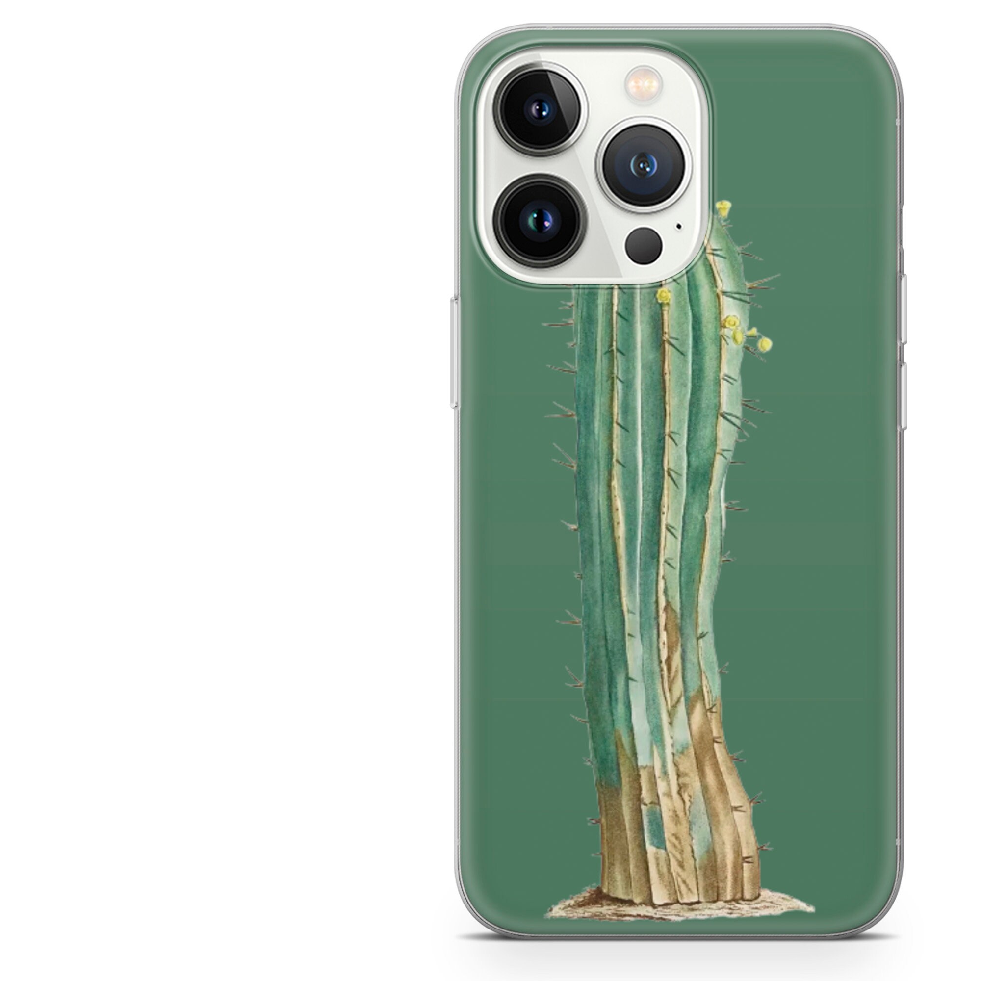 Green Cactus Phone Case Cute Plants Cover Fit for iPhone 14 Pro, 13, 12 ...