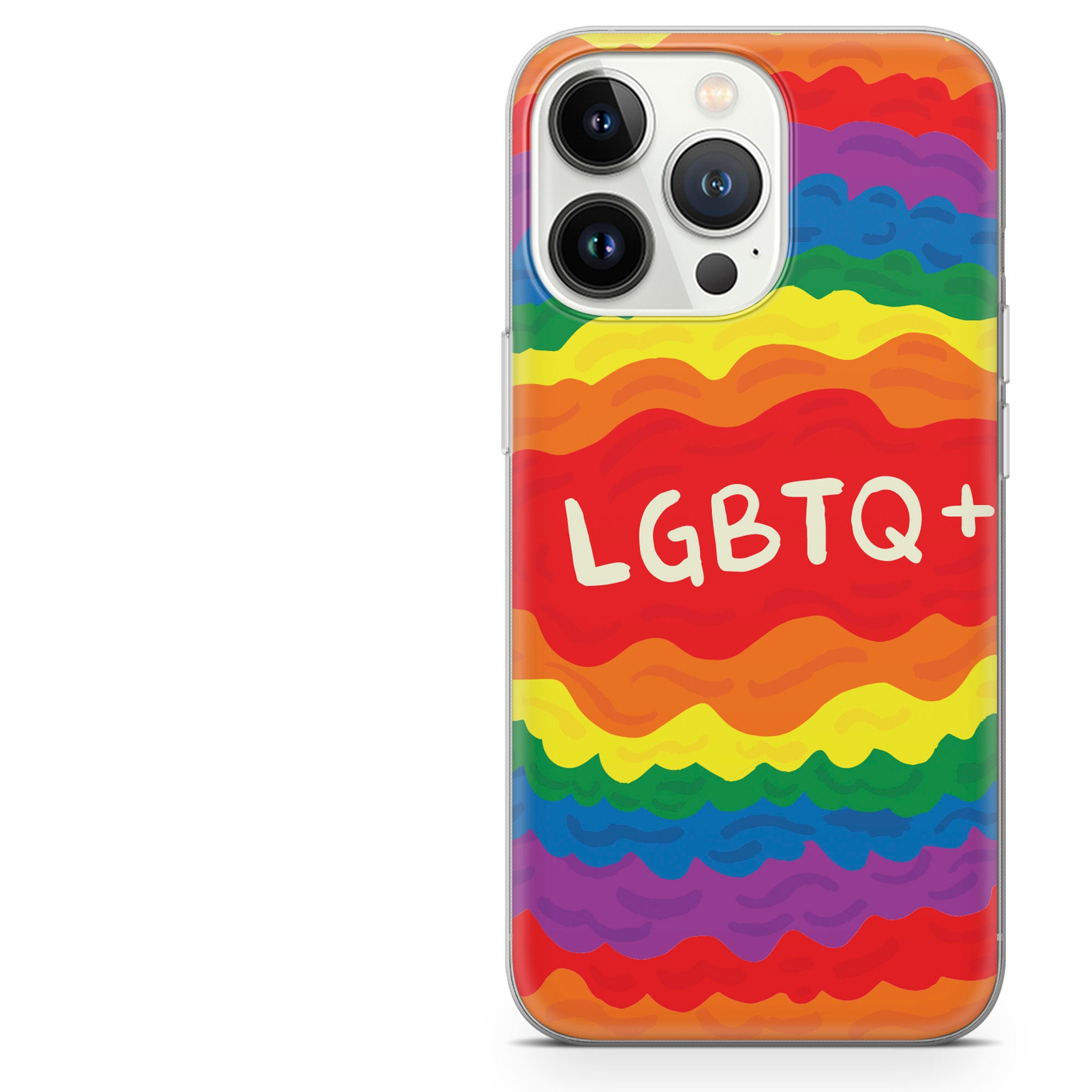 LGBTQ Pride Phone Case Rainbow Queer Cover Fit for iPhone 14 Pro, 13 ...