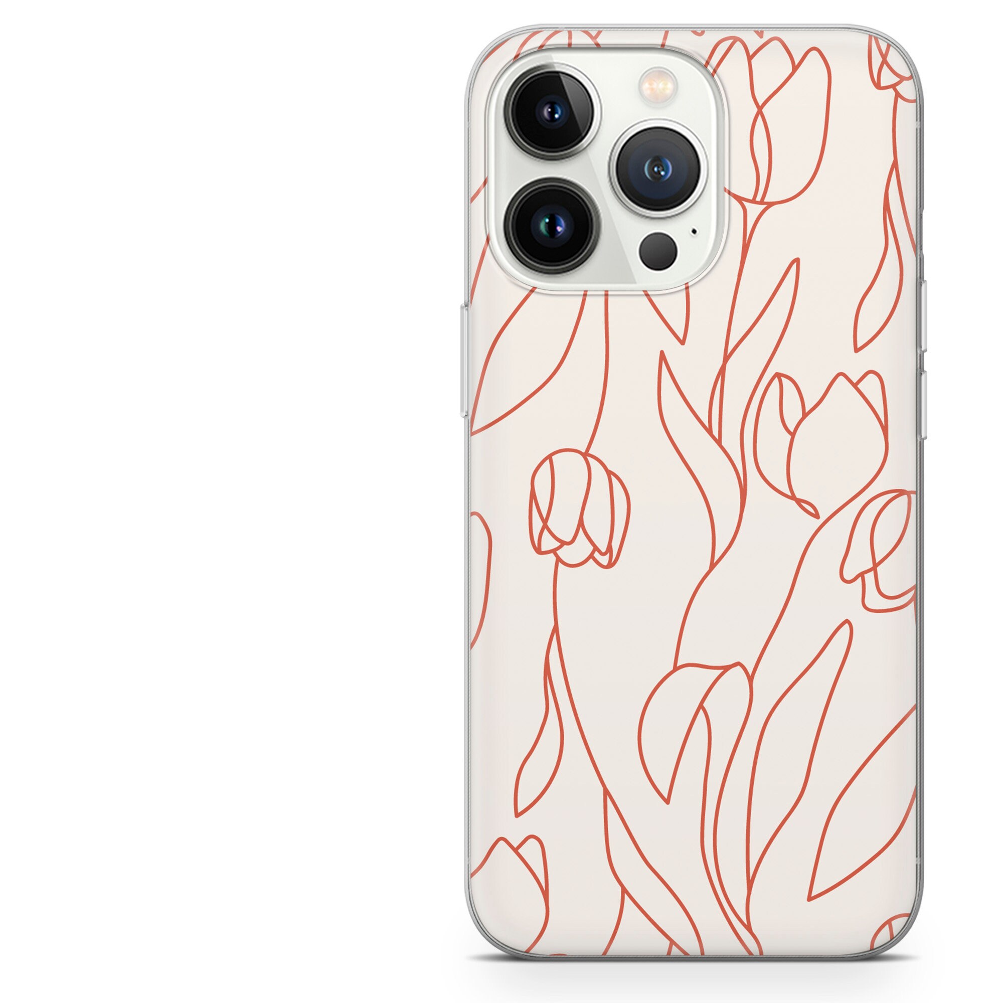Tulip Phone Case Floral Cover Fit for iPhone 14 Pro, 13, 12, 11, XR, 8 ...