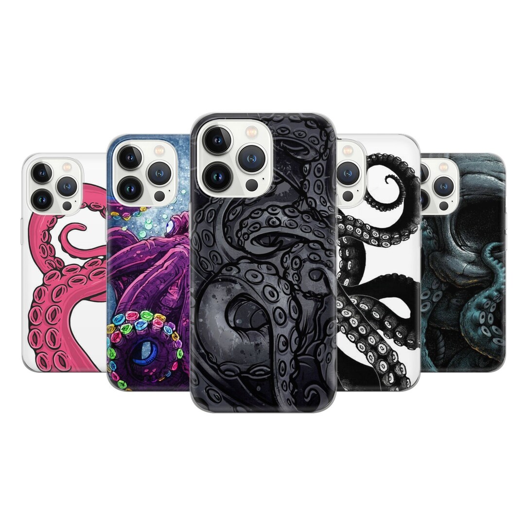 Octopus Phone Case Red Kraken Cover Fit for iPhone 14 Pro, 13, 12, 11 ...