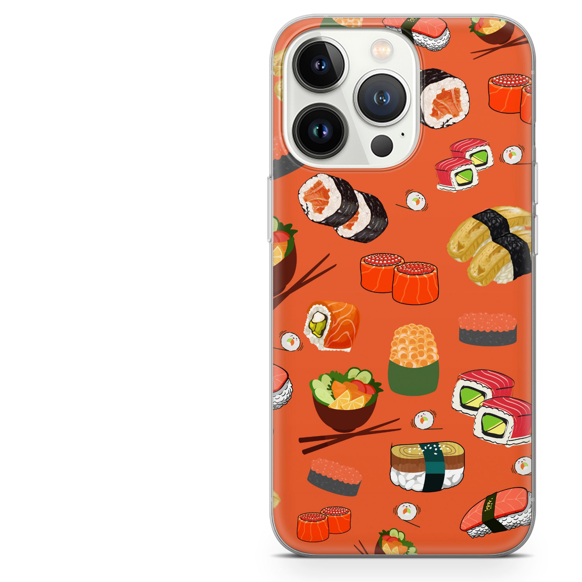 Sushi Phone Case Japanese Food Cover Fit for iPhone 14 Pro, 13, 12, 11 ...
