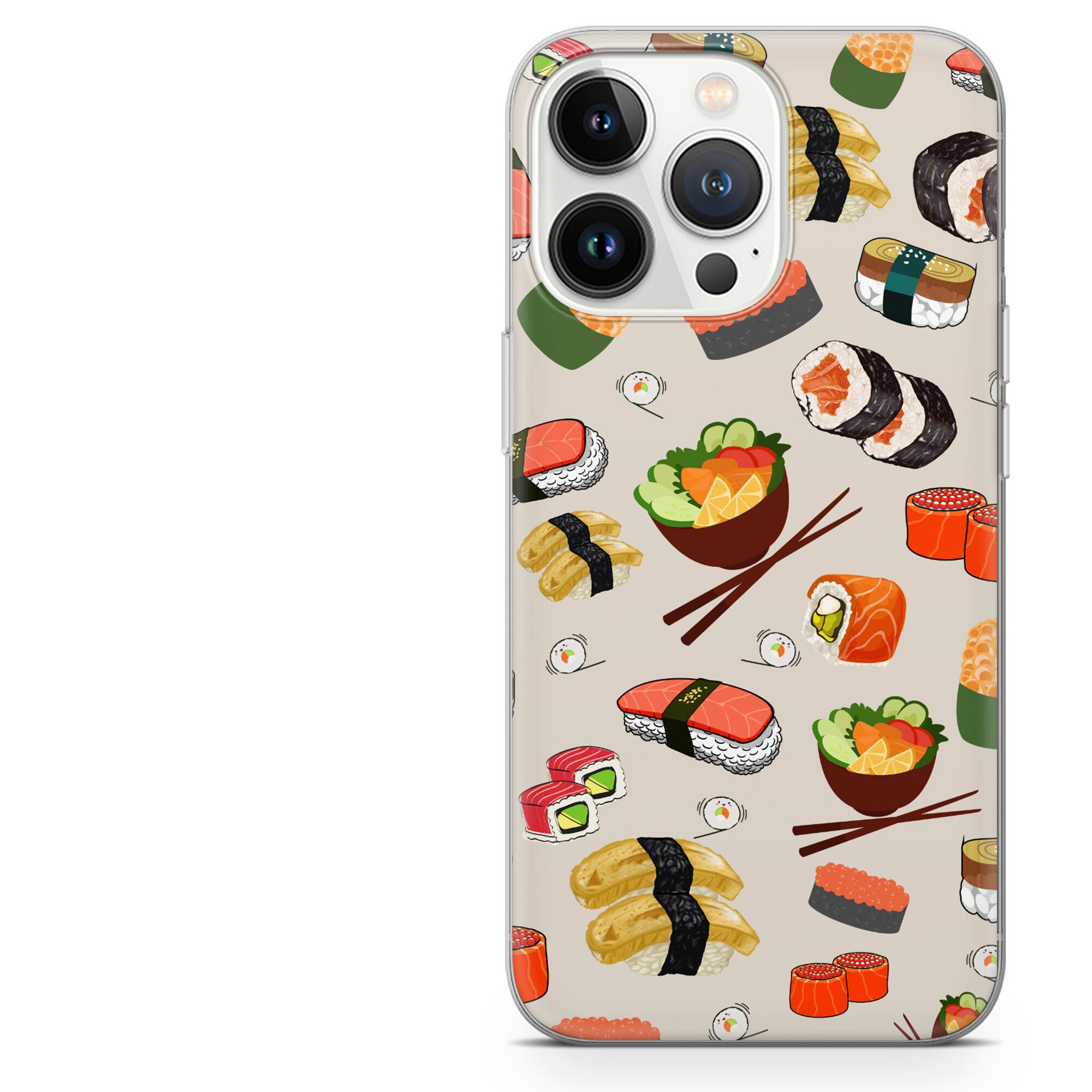 Sushi Phone Case Japanese Food Cover Fit for iPhone 14 Pro, 13, 12, 11 ...