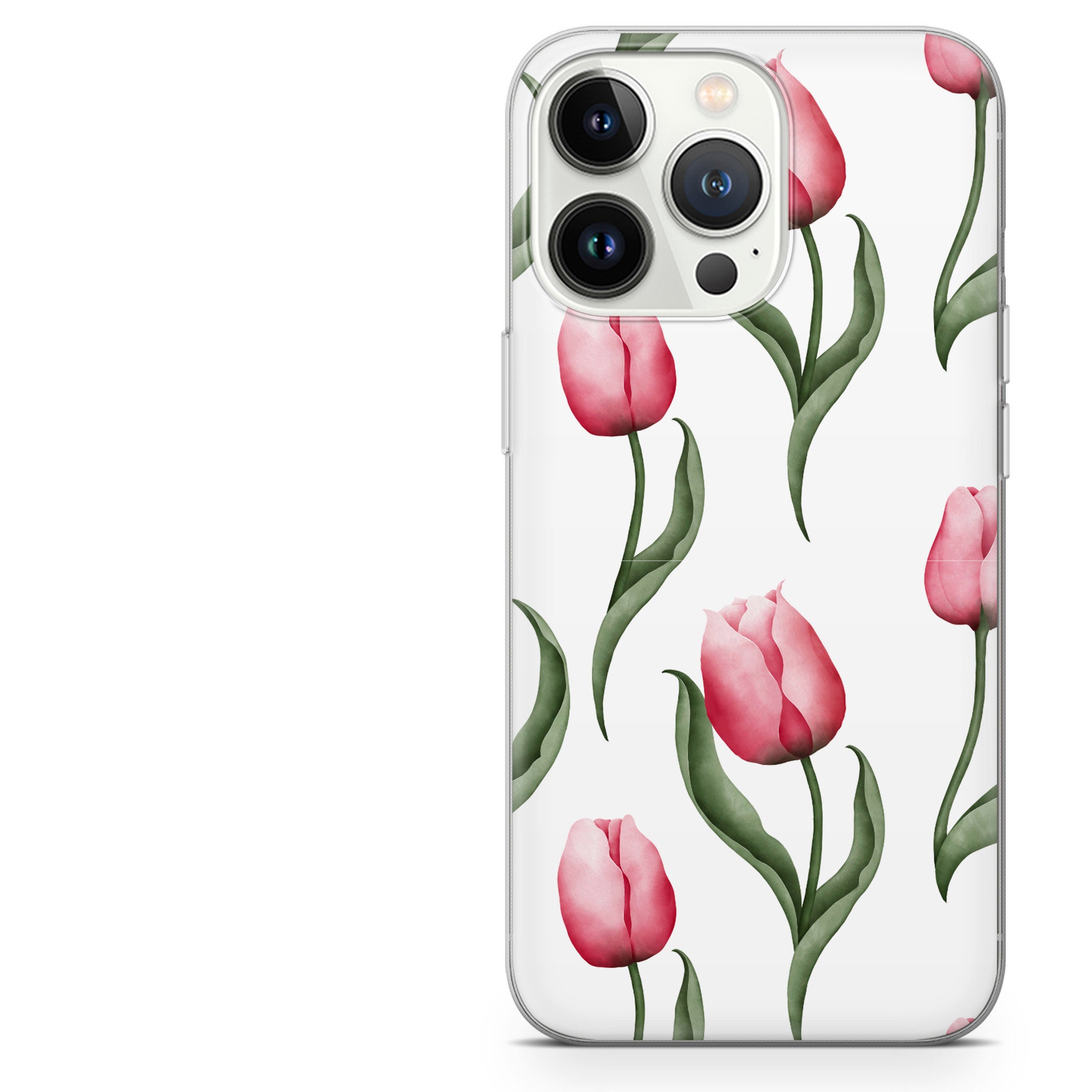 Tulip Phone Case Floral Cover Fit for iPhone 14 Pro, 13, 12, 11, XR, 8 ...