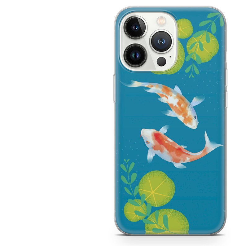 Koi Fish Phone Case Japanese Art Cover Fit for iPhone 14 Pro, 13, 12 ...
