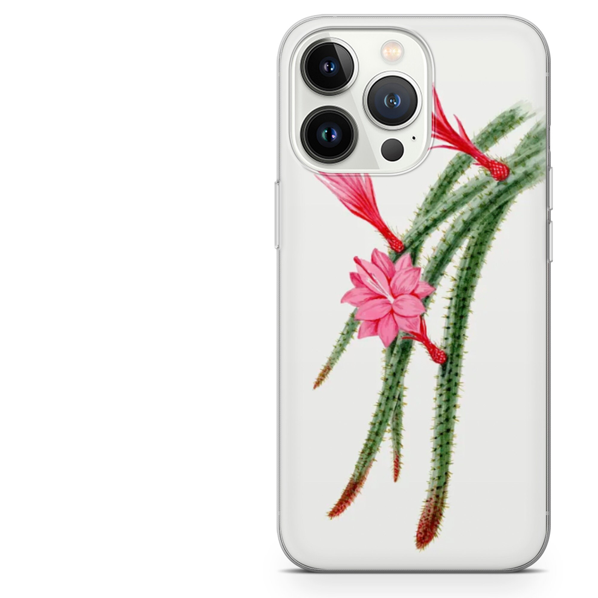 Green Cactus Phone Case Cute Plants Cover Fit for iPhone 14 Pro, 13, 12 ...