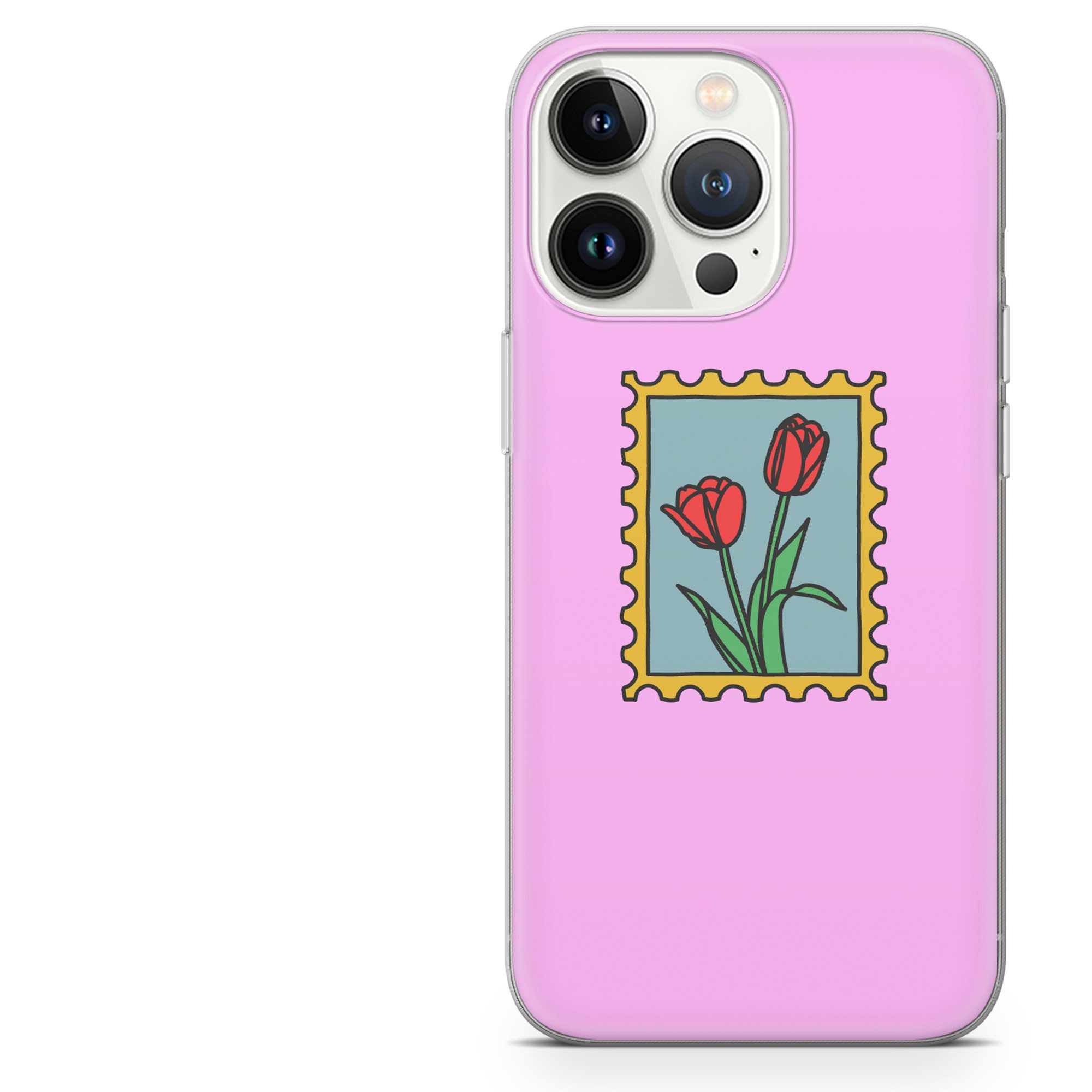 Tulip Phone Case Floral Cover Fit for iPhone 14 Pro, 13, 12, 11, XR, 8 ...