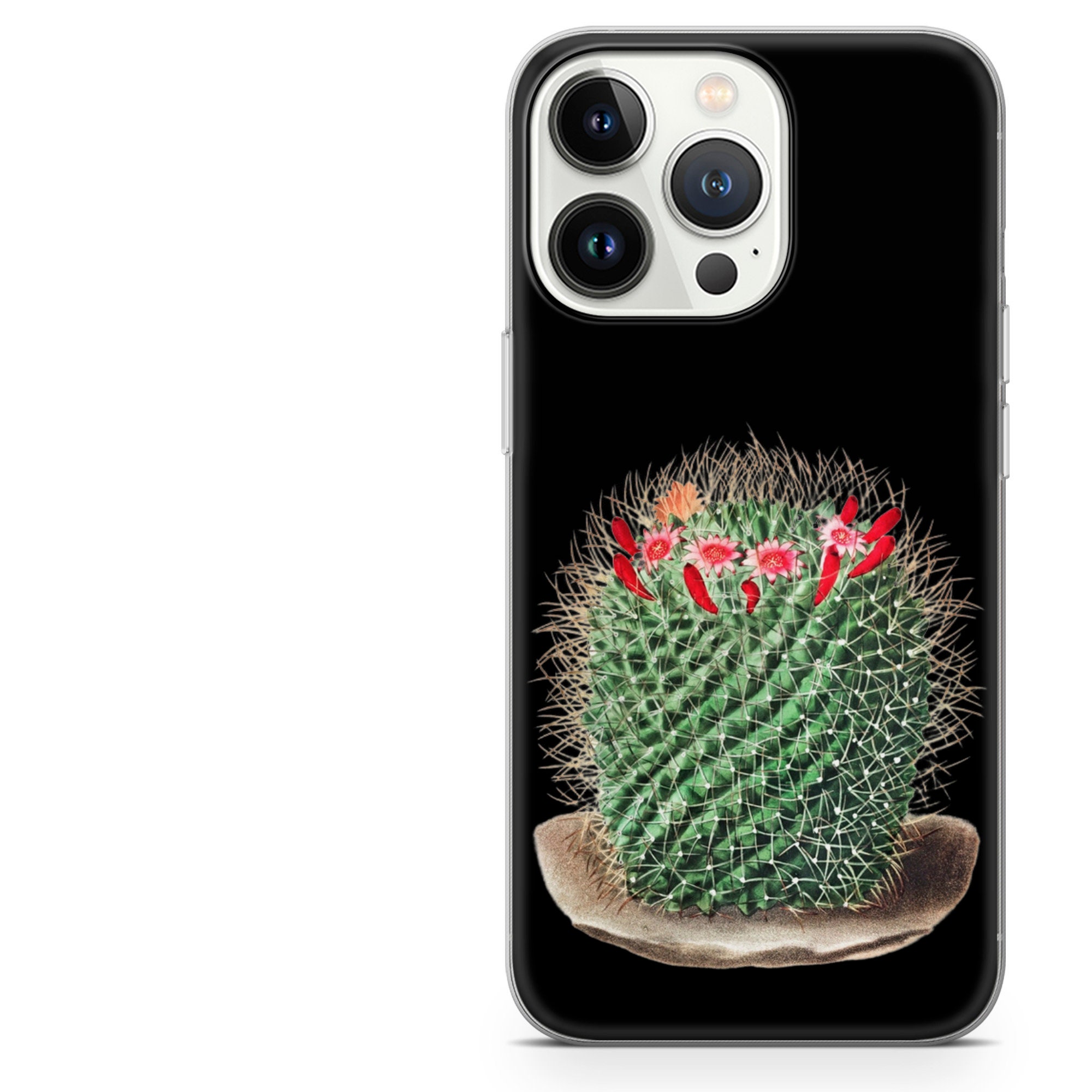 Green Cactus Phone Case Cute Plants Cover Fit for iPhone 14 Pro, 13, 12 ...