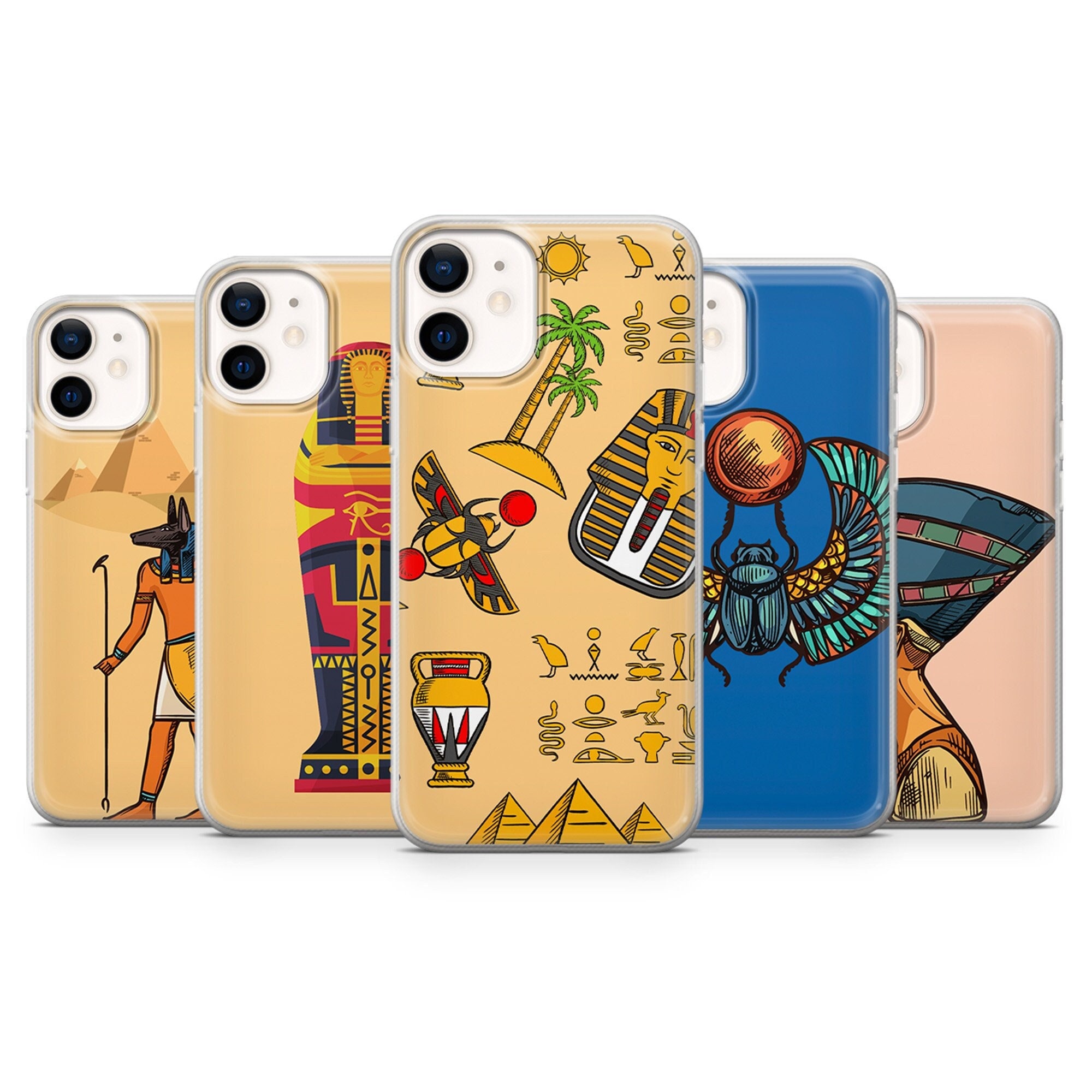 Egyptian Phone Case Yellow Vintage Cover Fit for iPhone 14 Pro, 13, 12 ...