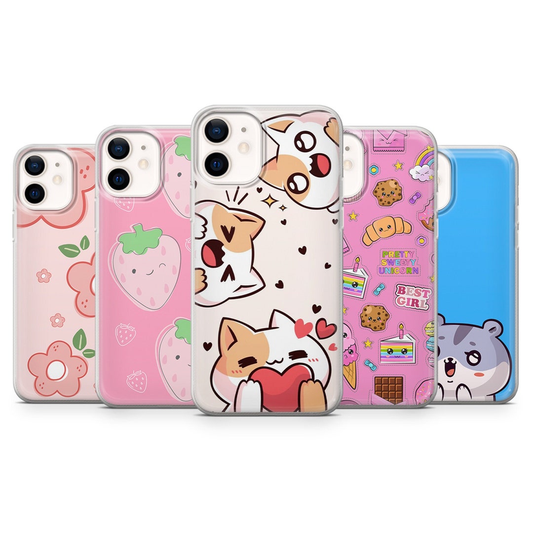 Kawaii Phone Case Cute Cartoon Cover Fit for iPhone 14 Pro, 13, 12, 11 ...