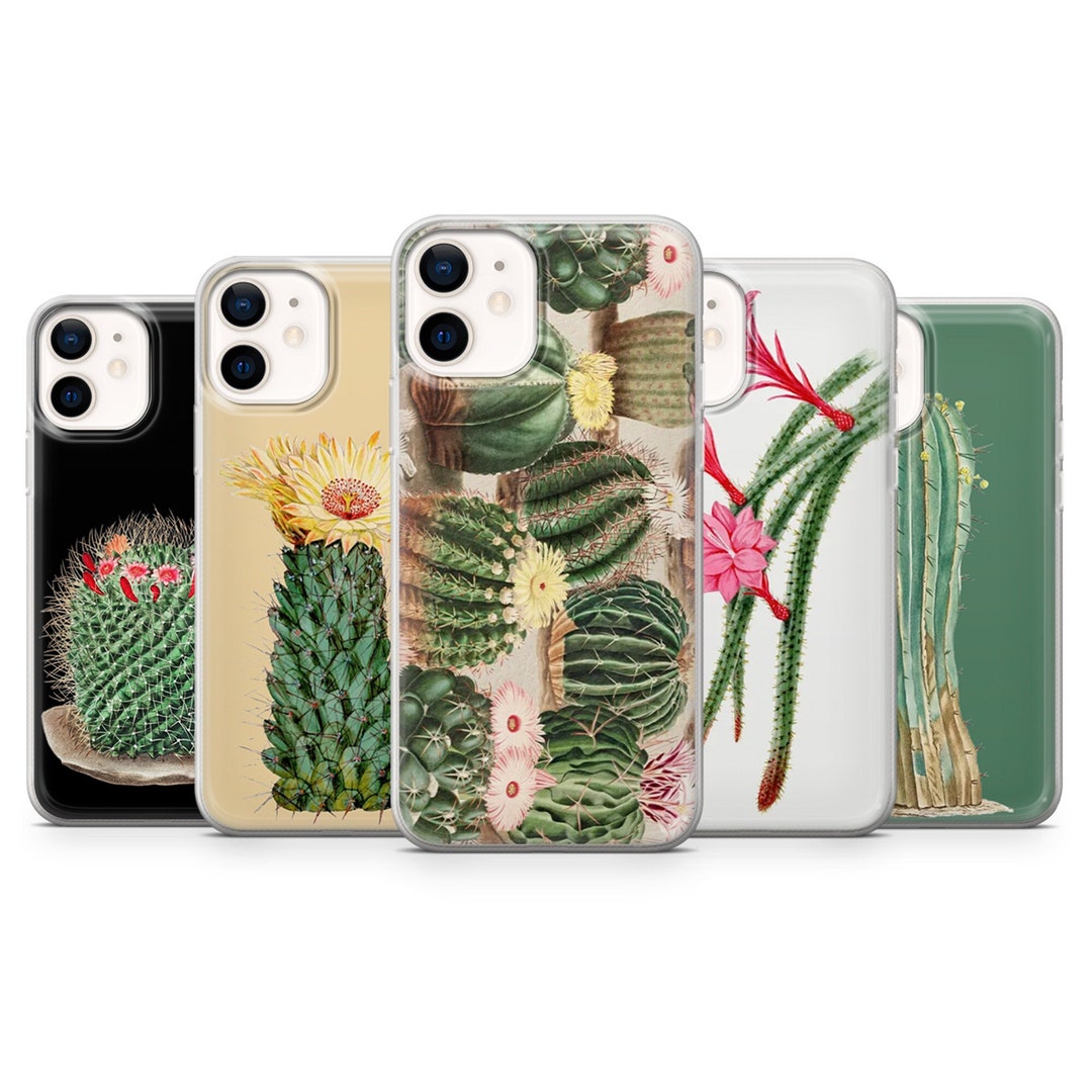 Green Cactus Phone Case Cute Plants Cover Fit for iPhone 14 Pro, 13, 12 ...