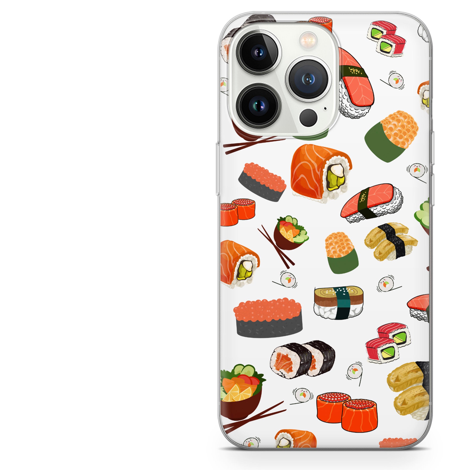 Sushi Phone Case Japanese Food Cover Fit for iPhone 14 Pro, 13, 12, 11 ...