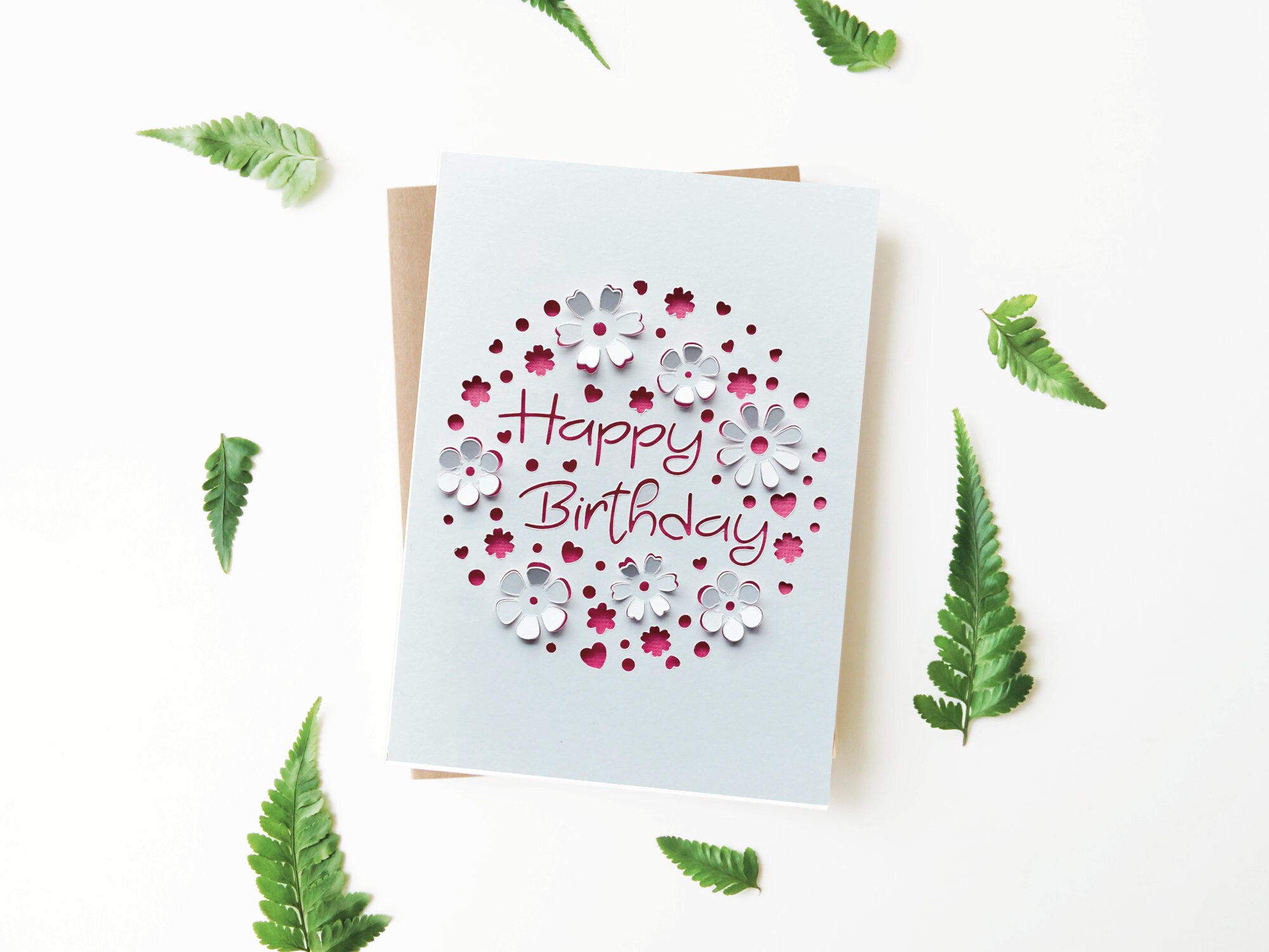 3D Pop up Square Birthday Card SVG, Papercut 5 X 7 or Square Card ...