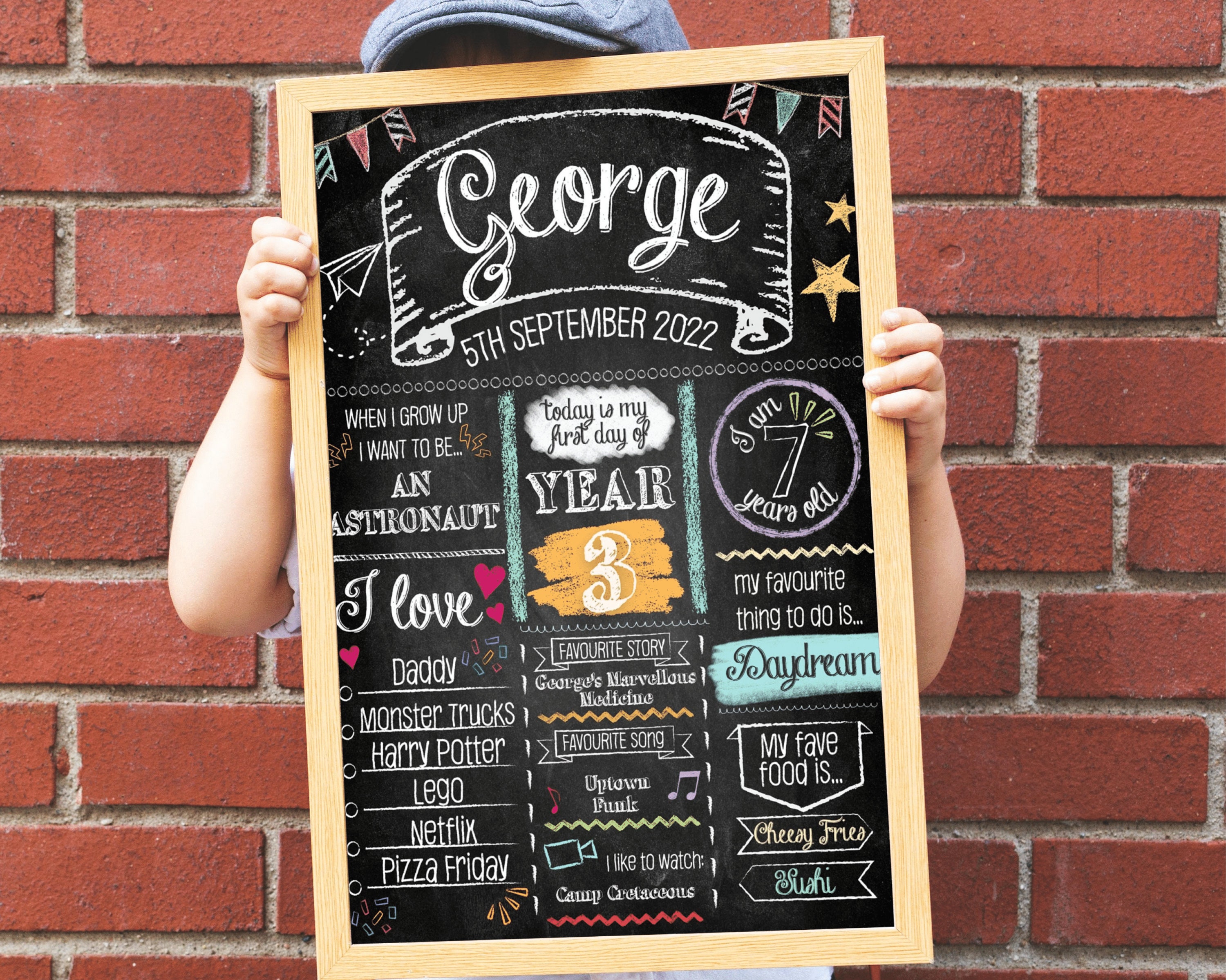 First Day of School Chalkboard Template editable - Etsy