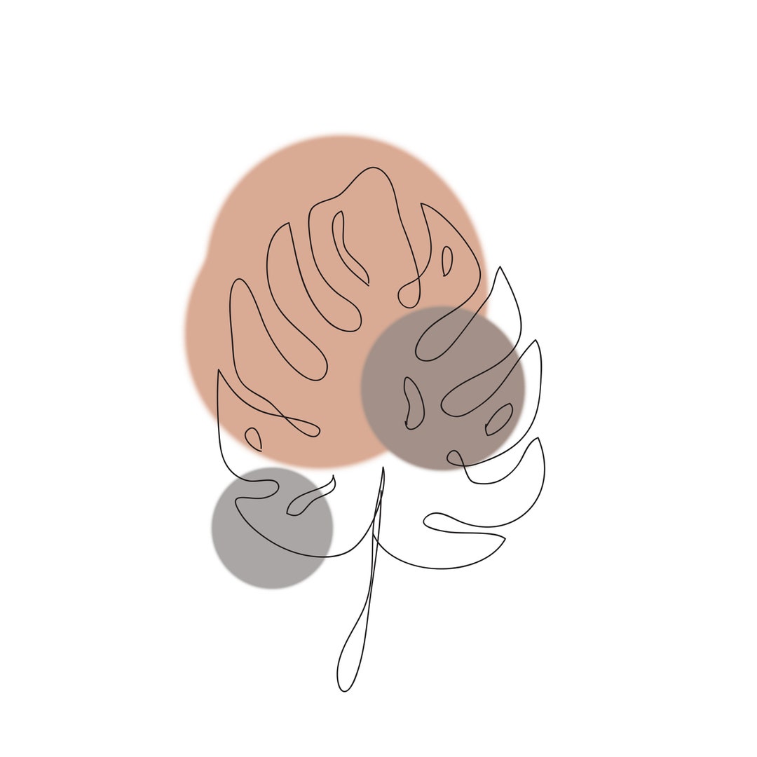 Minimalist Line Art Leaf - Etsy