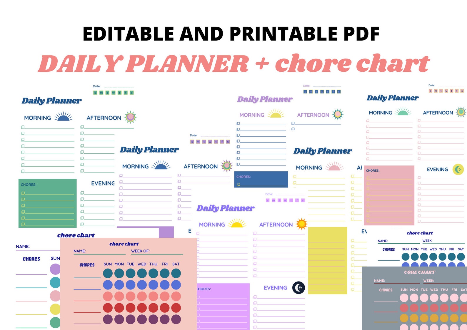 Editable Daily Checklist Planner Printable Daily Routine ...