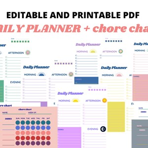 Editable Daily Checklist Planner Printable Daily Routine ...