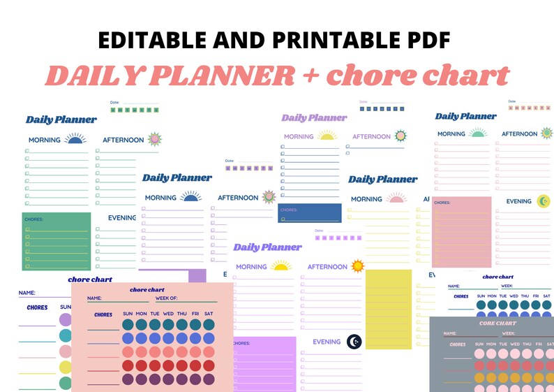 Editable Daily Checklist Planner Printable Daily Routine ...