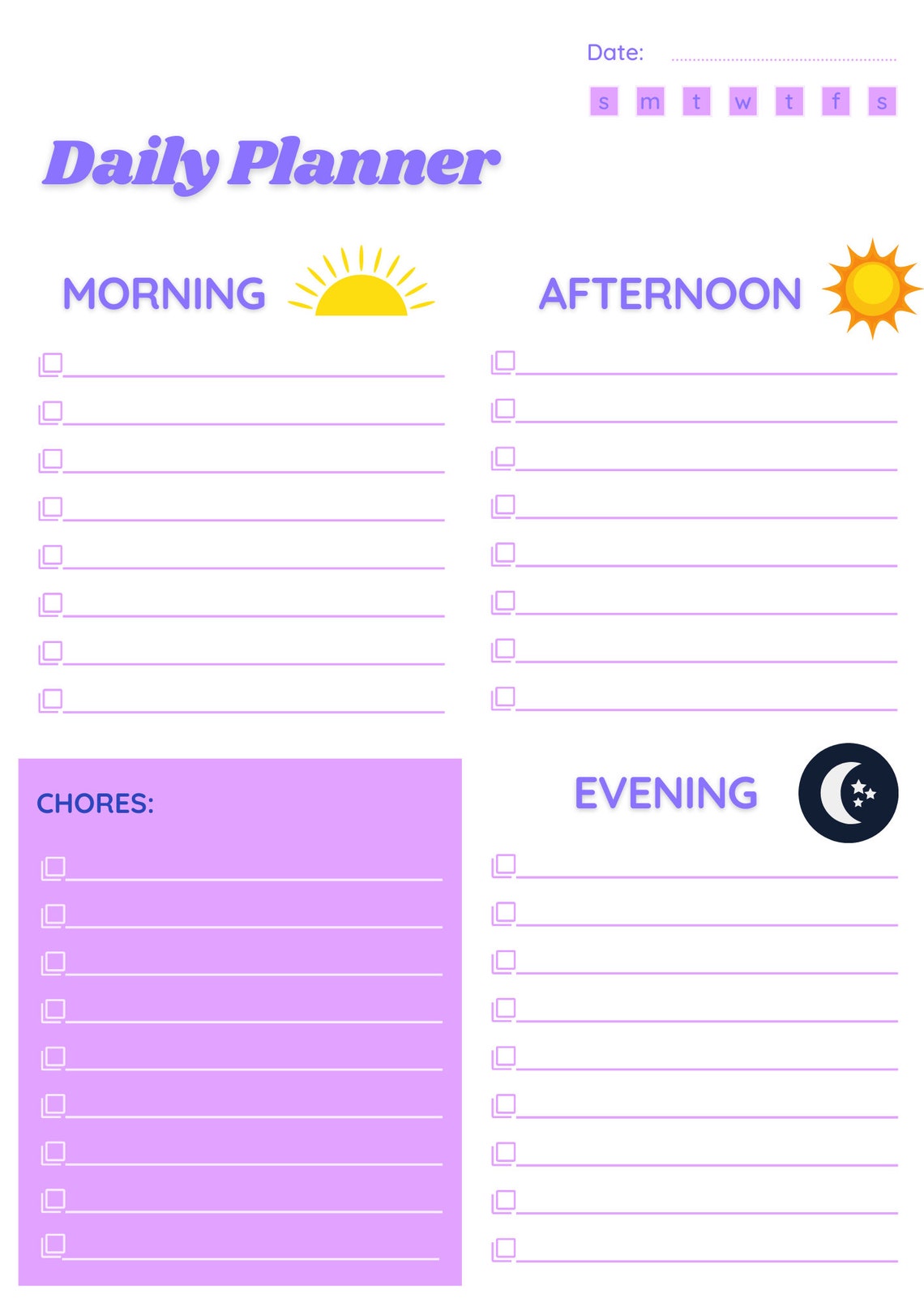 Editable Daily Checklist Planner Printable Daily Routine ...