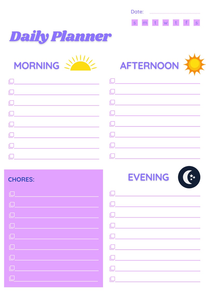 Editable Daily Checklist Planner Printable Daily Routine ...