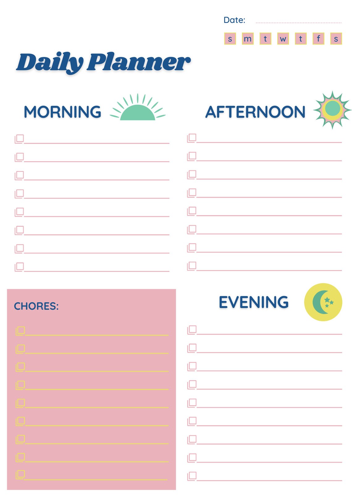 Editable Daily Checklist Planner Printable Daily Routine ...